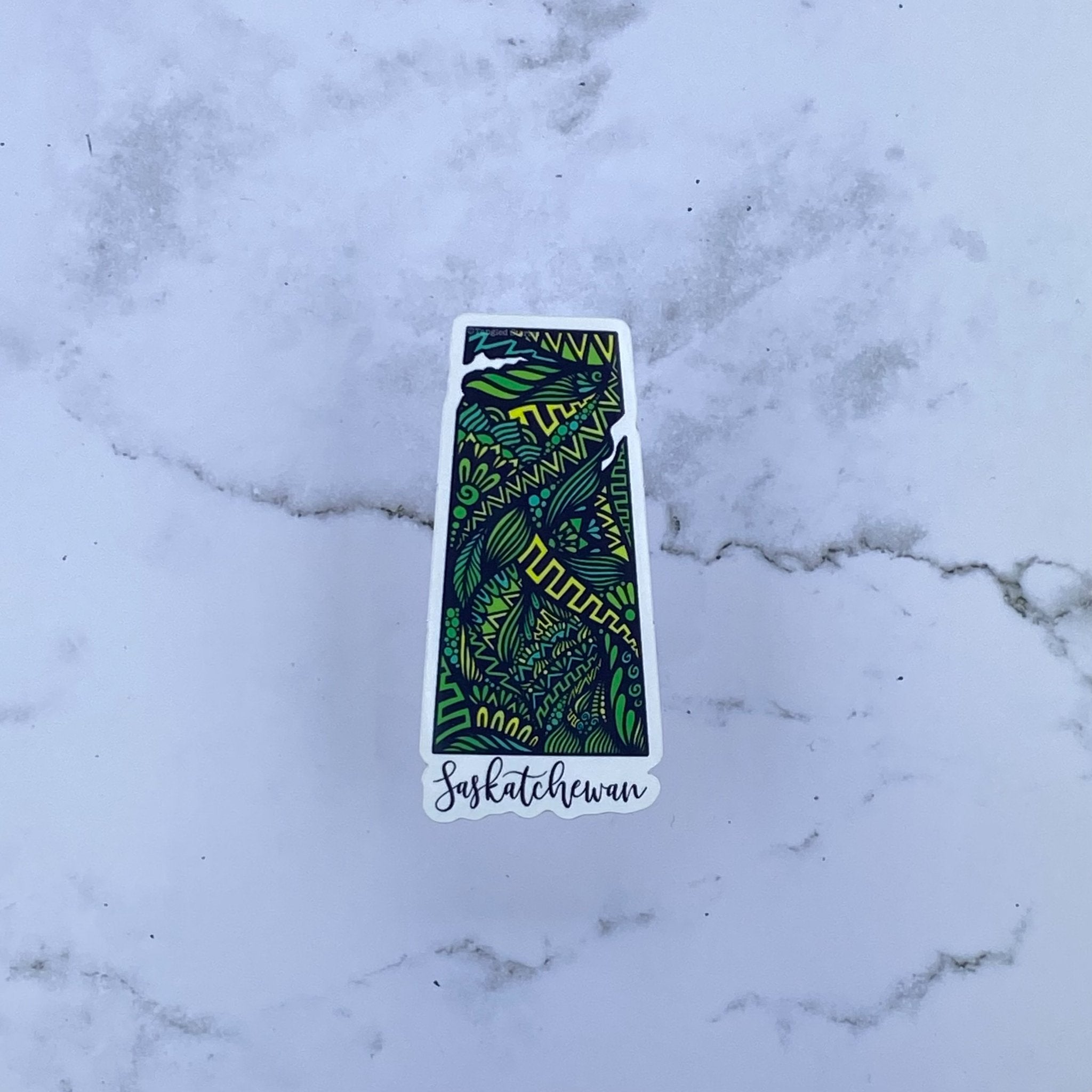 Saskatchewan Map Waterproof Stickers – HandmadeSask