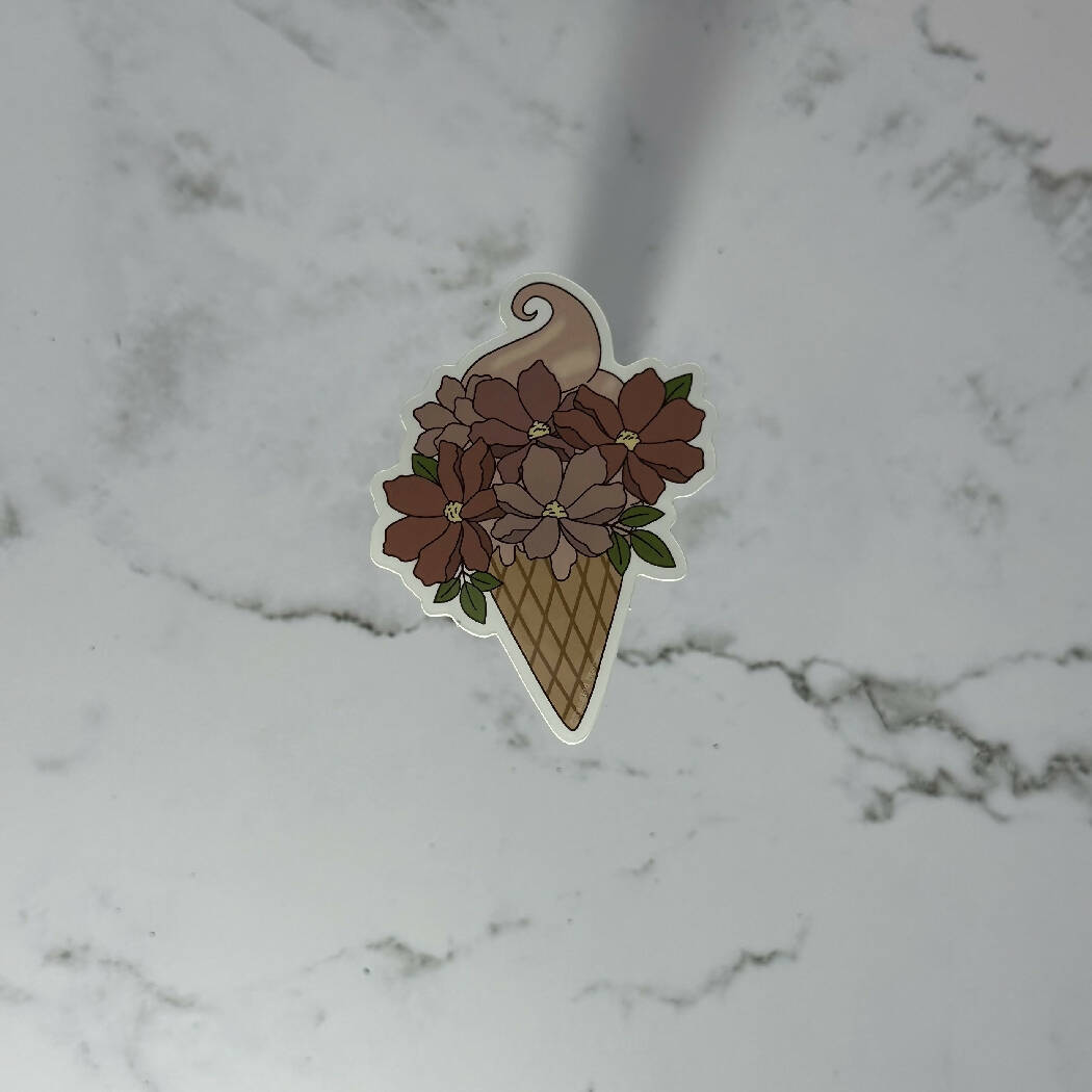 Floral Ice Cream Weatherproof Sticker – HandmadeSask