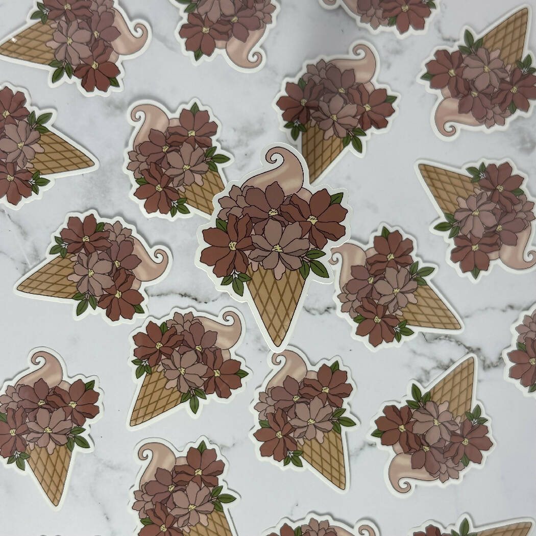 Floral Ice Cream Weatherproof Sticker – HandmadeSask